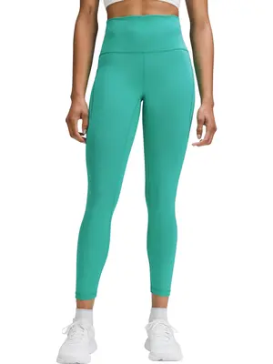 Lululemon Wunder Train High-rise Tight With Pockets 25" Kelly Green