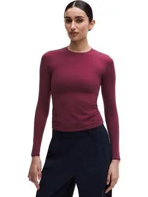 Lululemon Wundermost Ultra-soft Nulu Crewneck Long-sleeve Shirt - Burgundy Bay