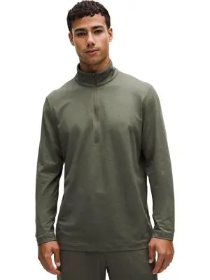 Lululemon Soft Jersey Half Zip - Heathered Army Green/heathered Willow Leaf
