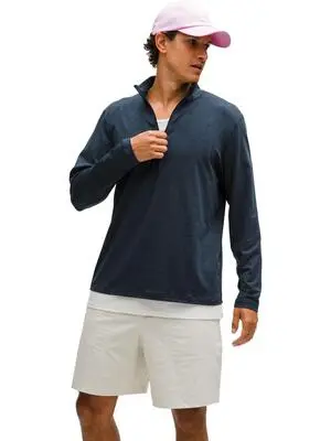 Lululemon Soft Jersey Half Zip Heathered Classic Navy