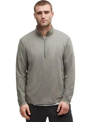 Lululemon Soft Jersey Half Zip Heathered Grey Sage/heathered Asphalt Grey