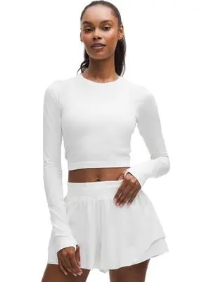 Lululemon Swiftly Tech Cropped Long-sleeve Shirt - White/white