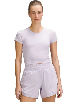Lululemon Swiftly Tech Cropped Short-Sleeve Shirt 2.0 Lilac Ether/lilac Ether