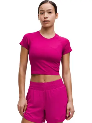 Lululemon Swiftly Tech Cropped Short-Sleeve Shirt 2.0 Ripened Raspberry/ripened Raspberry