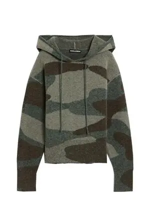 HOLDEN Chalet Camouflage Jacquard-knit Hoodie - Grey Green