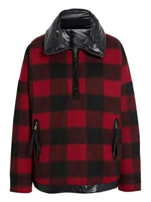 HOLDEN Reversible Checked Flannel Half-zip Jacket - Crimson