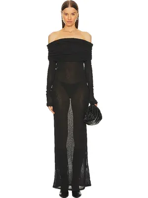 Superdown Chantal Sheer Gown - Black