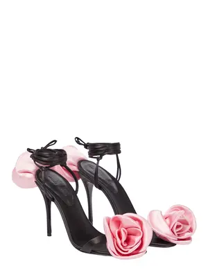 Magda Butrym Floral-appliqué Sandals - Black