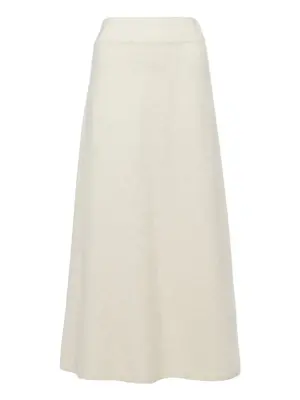 LISA YANG Asta Brushed Cashmere Midi Skirt - Neutrals