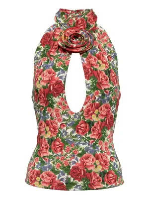 Magda Butrym Floral Halterneck Top - Multicoloured