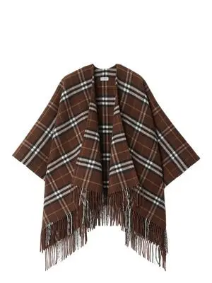 Burberry Check Wool Cashmere Cape - Treacle
