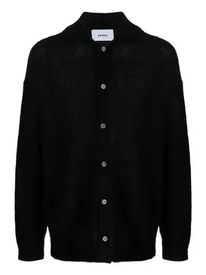 BONSAI Logo-patch Buttoned Cardigan - Black