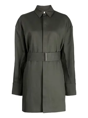 SA SU PHI Belted-waist Shirt Jacket - Green