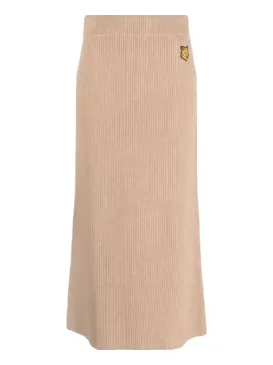 MAISON KITSUNÉ Maison Kitsuné Fox Patch Ribbed-Knit Skirt