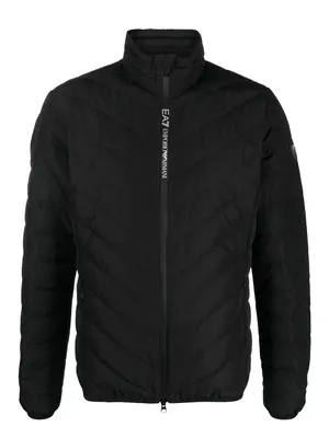 Emporio Armani Logo-patch Quilted Jacket - Black