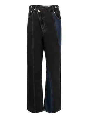 FENG CHEN WANG Asymmetric Straight Leg Jeans - Blue