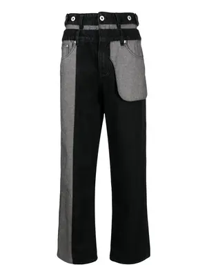 FENG CHEN WANG Mid-rise Straight-leg Jeans - Black