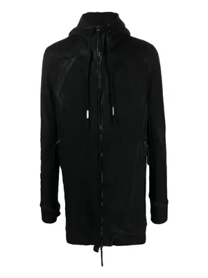 Boris Bidjan Saberi Distressed-effect Drawstring Hooded Jacket - Black