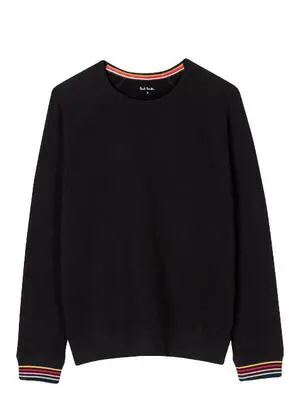 Paul Smith Lounge Sweatshirt With 'swirl' Cuffs - Black