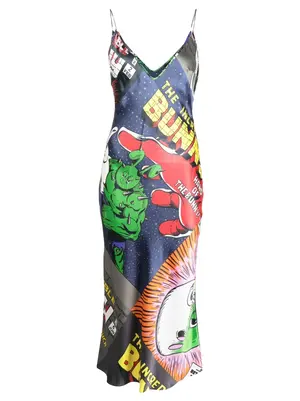 Natasha Zinko Comics-print Slip Dress - Multicolour