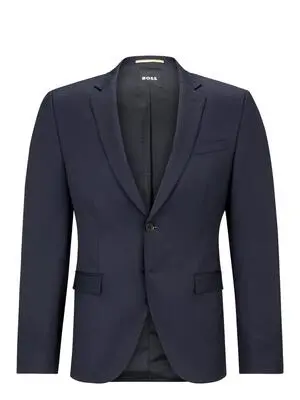 BOSS Virgin-wool Single-breasted Blazer - Blue