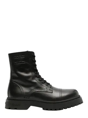 Tommy Hilfiger Logo-debossed Ankle Boots - Black