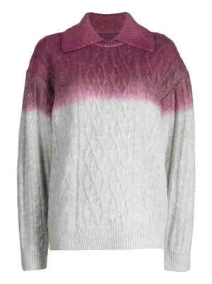 ADER ERROR Gradient-effect Cable-knit Jumper - Purple