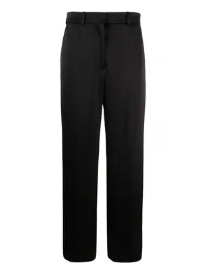 LANVIN Satin-finish Straight-leg Trousers - Black