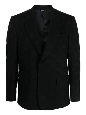 Dolce & Gabbana Dg-jacquard Blazer - Black