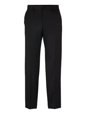 BOSS Pressed-crease Tailored Trousers - Black