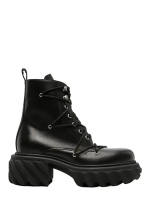 Off-White Tractor Motor Leather Boots - Black