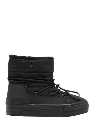 Calvin Klein Drawstring Platform Ankle Boots - Black