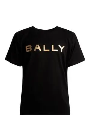 Bally Metallic-logo Cotton T-shirt - Black