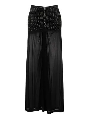 Rabanne High-waisted Studded Midi Skirt - Black