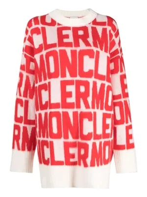 Moncler Logo-jacquard Wool Jumper - White