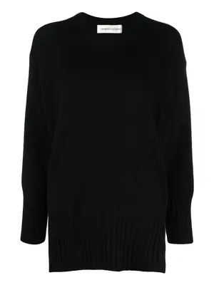 Lamberto Losani Crew-neck Virgin Wool-blend Jumper - Black
