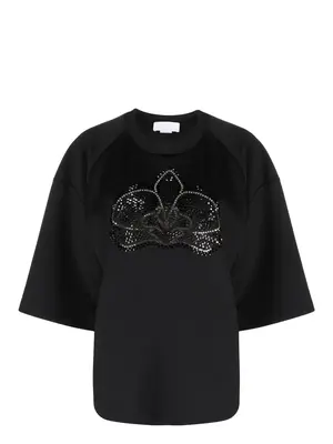 GENNY Crystal-embellished T-shirt - Black