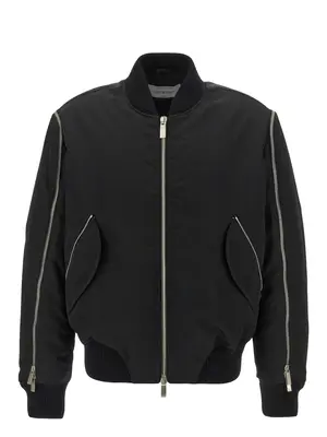 Off-White Zip-up Bomber Jacket - Black
