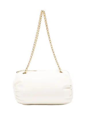 MARINE SERRE Crescent-motif Leather Tote - White
