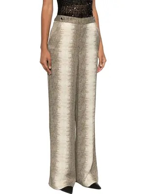 TWINSET TWINSET Lizard-Skin Effect Satin Trousers