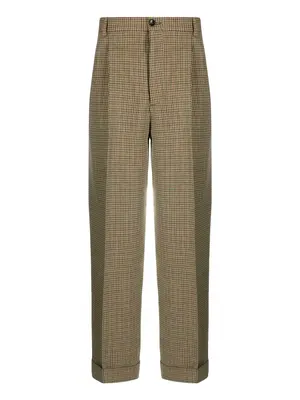 GUCCI Check-Pattern Pleated Trousers