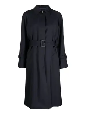 Paul Smith Belted Wool Trench Coat - Blue