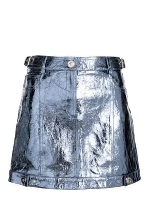 VERSACE Versace X Dua Lipa Metallic Leather Miniskirt