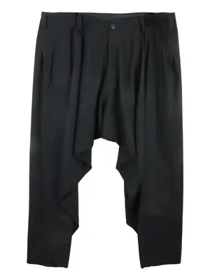 Yohji Yamamoto Drop-crotch Wool Trousers - Black