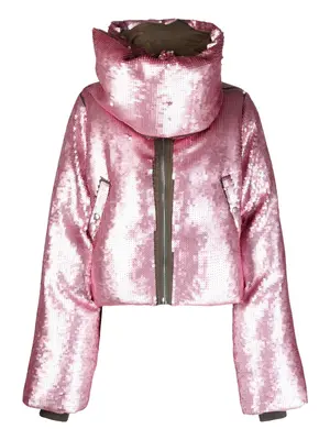 Rick Owens Sequin-embellished Puffer Jacket - Pink