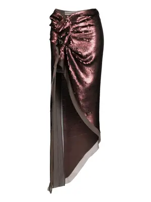 Rick Owens Edfu Sequinned Maxi Skirt - Brown