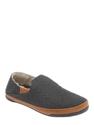 Olukai Hanohano Shearling Slipper - Dk Shadow/dk Shadow