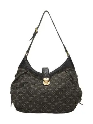 LOUIS VUITTON Monogram Denim Shoulder Bag - Black