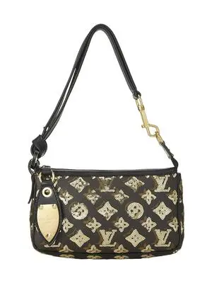 LOUIS VUITTON Monogram Eclipse Pochette Accessoires Gold