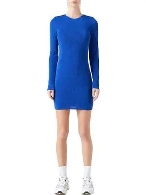GREY LAB Long Sleeve Mini Sweater Dress - Blue